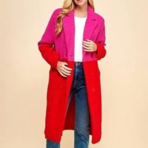 TCEC | Jackets & Coats | Tcec Pink And Red Coat | Poshmark